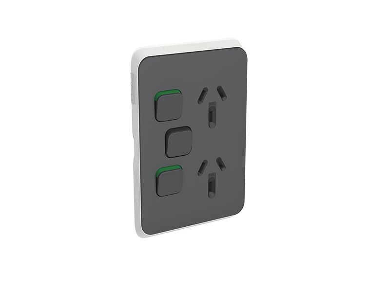 3025VXC-AN Clipsal Iconic - Socket Outlet Cover Vertical Mount For Twin ...