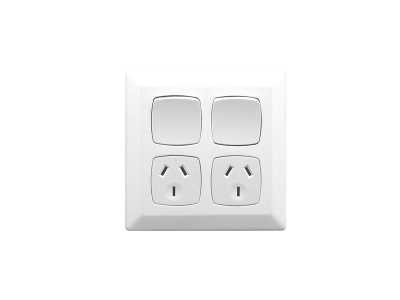 P2025/2 Twin Switch Socket Outlet Prestige 250V 10A Vertical Large ...