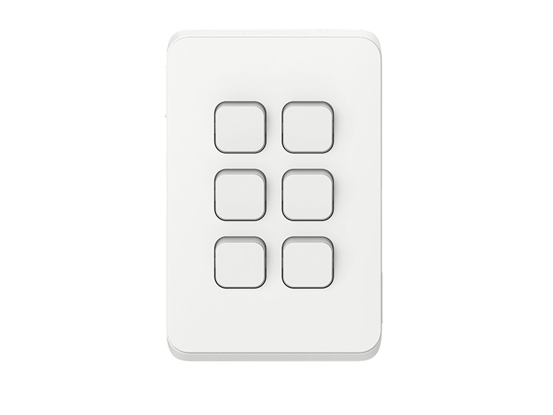 CLIPSAL Iconic Switch, 6 Gang White