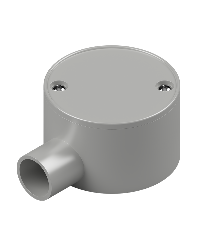 20mm Grey PVC 1-Way Shallow Junction Box x 10 - JBS-20G/1