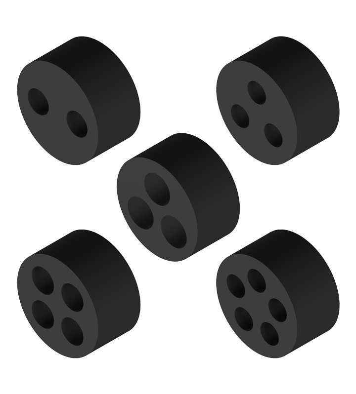 2 x 5.7mm Multi-Hole M25 Cable Gland Insert (100 Pack)