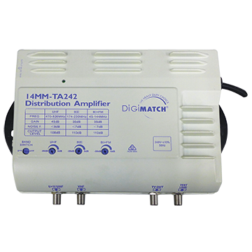45dB UHF/VHF Terrestrial Distribution Amplifier with Internal Power Supply - 14MM-TA242
