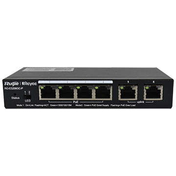 6 Port Gigabit Managed Network Switch (4 Port PoE, 2 Uplink) - 57MM-SW06P