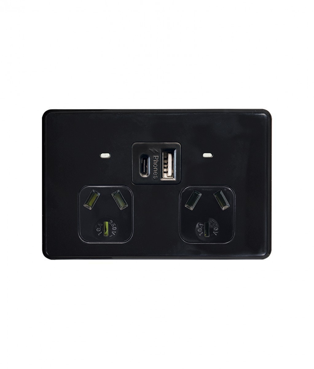 Flat Cat - Power Point Fully Integrated Dual USB Charger (Type A & C ...