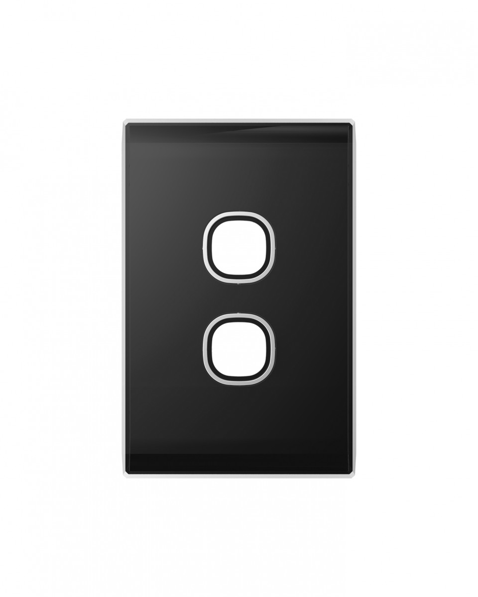 Snow Leopard - Switch Plate Vertical 2 Gang (Less Mech), White Cover ...