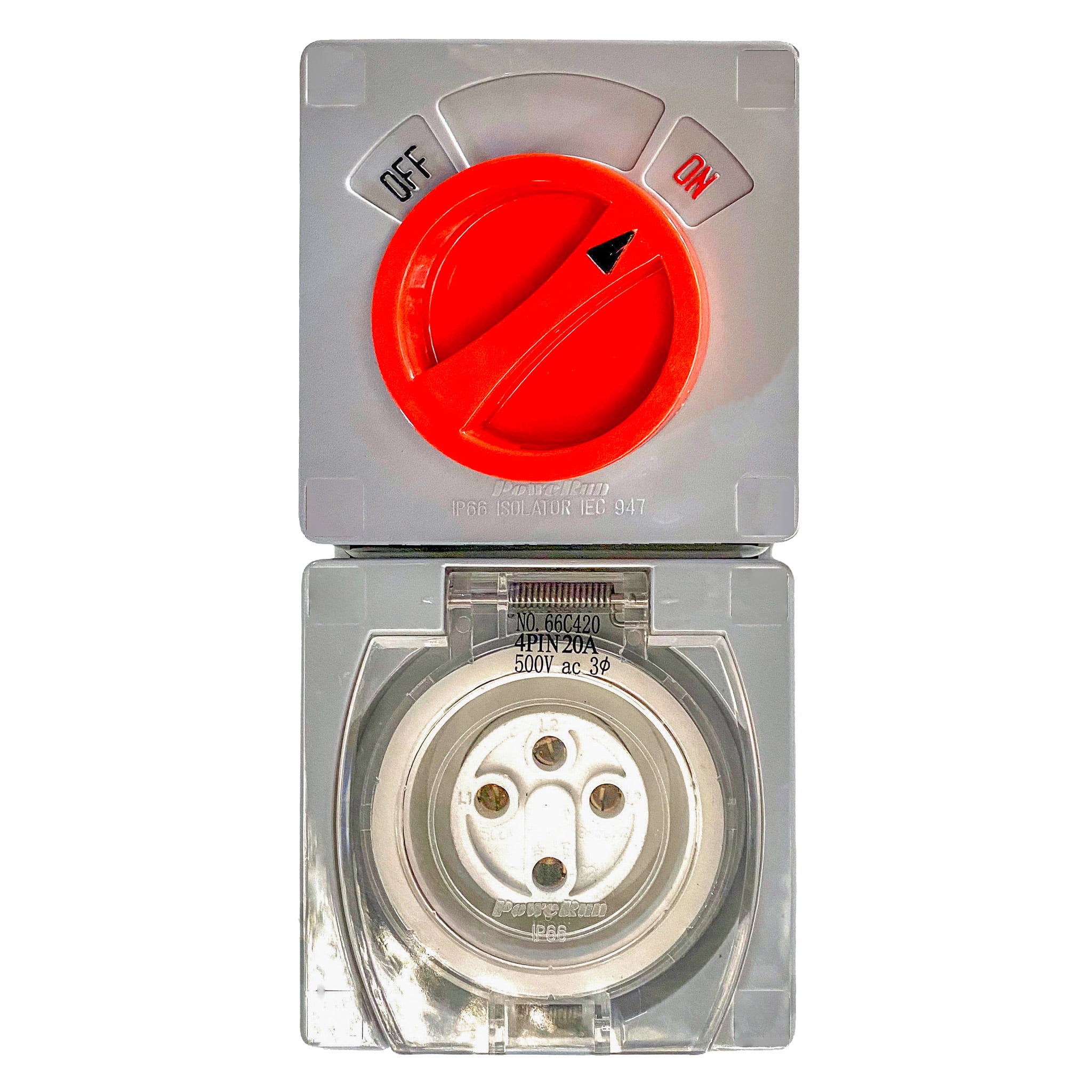 Isolator 4 Pin Combination 20A IP66 - 66C420