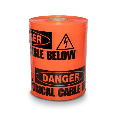 Underground Tape "Caution Electrical Cable Below " Orange Width 300mm x ...
