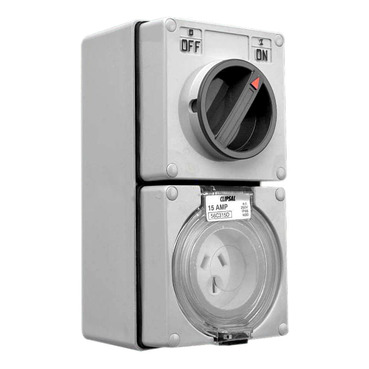 Clipsal - 56 Series, Switched Socket Outlet, 250V, 15A, 3 Flat PIN ...