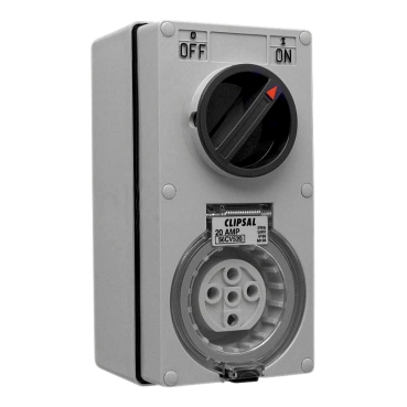 Clipsal - 56 Series, Switched Socket Outlet, 500V, 20A, 5 Round PIN ...