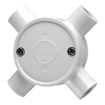 Clipsal - Cable Management, Round Junction Box, PVC, 16mm Entries, 4 ...