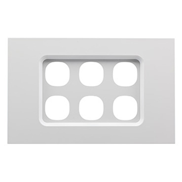 Saturn Zen, Grid and Cover, 6 Gang, Less Mechanism - Zen White - Z4036VH-ZW