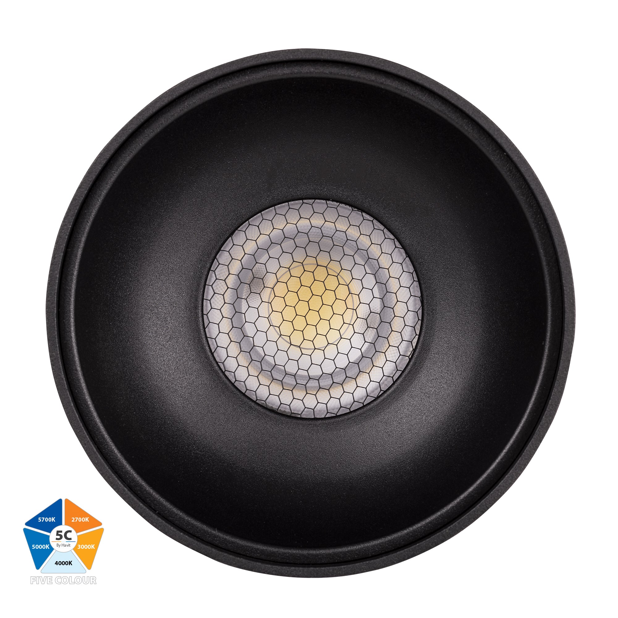 Nella Black 24w Surface Mounted LED Downlight - HV5844S-BLK-12V