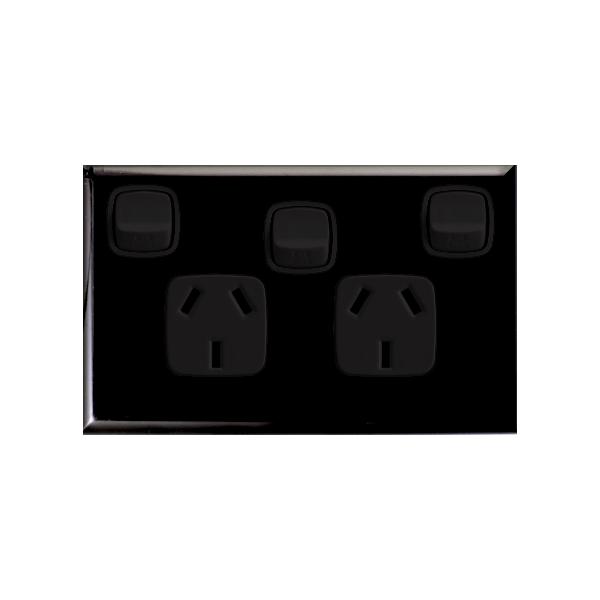 Excel - Horizontal double powerpoint 2 gang 10A 240V a.c. with extra ...