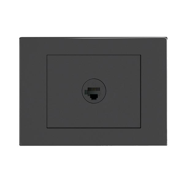 HPM VIVO 1 Gang Cat6 RJ45 Outlet Plate Dark Grey