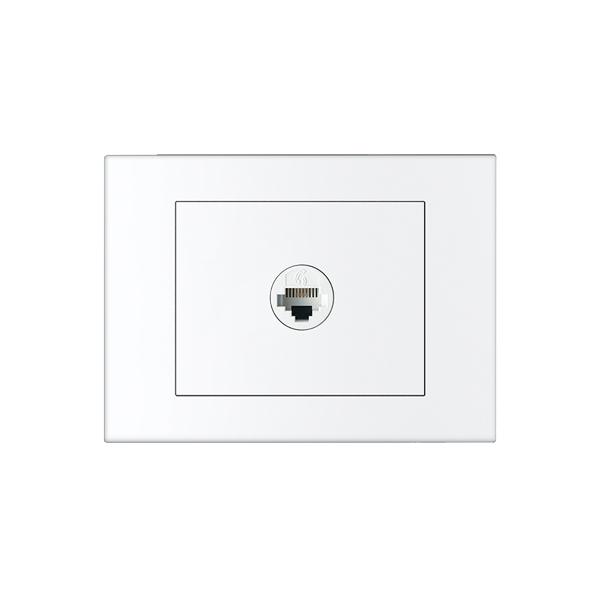 HPM VIVO 1 Gang Cat6 RJ45 Outlet Plate White