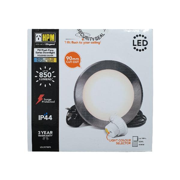 HPM Tri-Colour 7W LED Flush Mounted Dimmable Downlight with Integrated ...