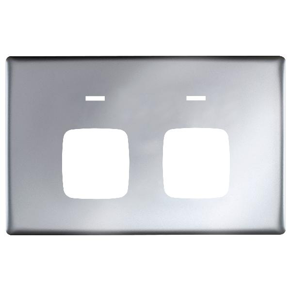Linea - Powerpoint coverplate 2 gang autoswitch matt silver - LN777APLMS