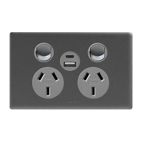 Excel Life 10A Double Powerpoint with 12W USB Type A+C Module Charger ...