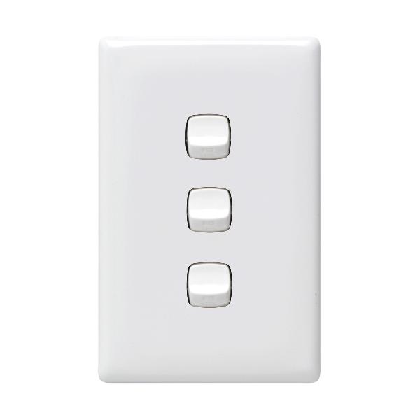 Linea - Vertical rocker switch - Single Pole Double Throw - 3 gang 2 ...