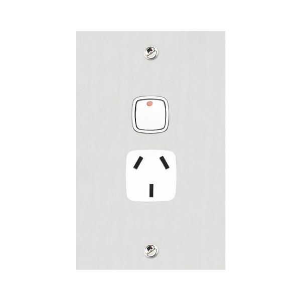 Architectural metal - Vertical single powerpoint 1 gang 10A 240V a.c ...