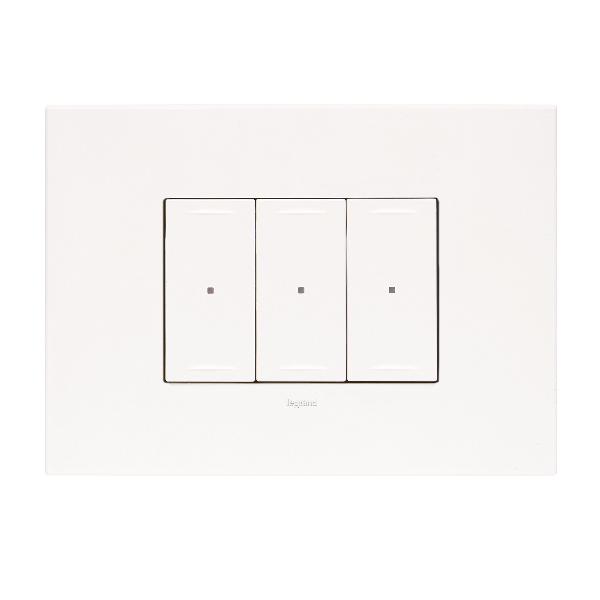 ARTEOR with NETATMO - Smart Dimmer Horizontal - 3 Gang - 3 Wire - White - AWNHDM3WE