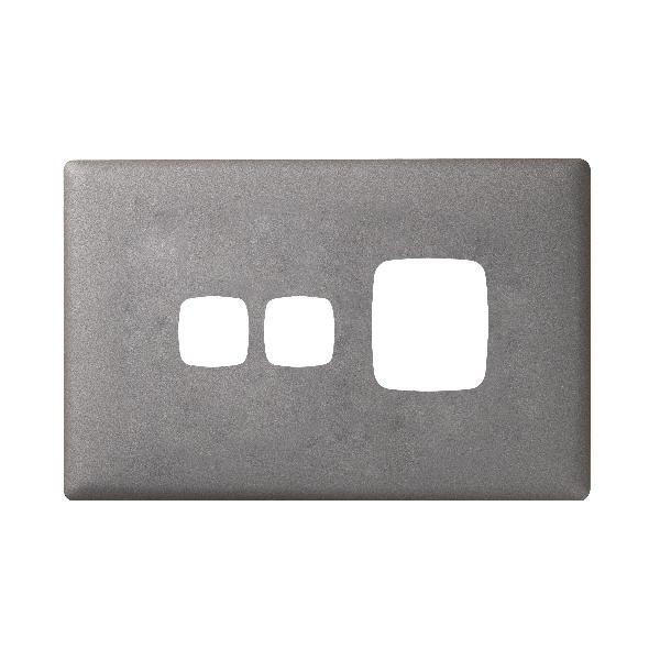 Linea Powerpoint coverplate 1 gang with extra hole gun metal - LN787XPLGL