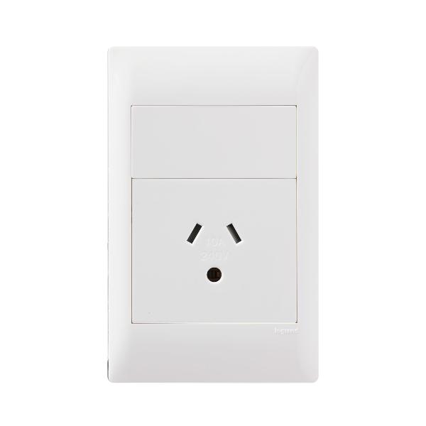 Excel Life - Common plate - Vertical single powerpoint 1 gang 10A 240V ...