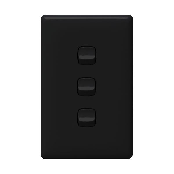 Linea - Vertical rocker switch - Single Pole Double Throw - 3 gang 2 ...