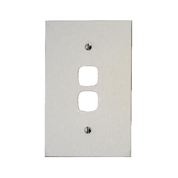 Architectural metal - Grid & stainless steel plate 2 gang white - MS770 ...