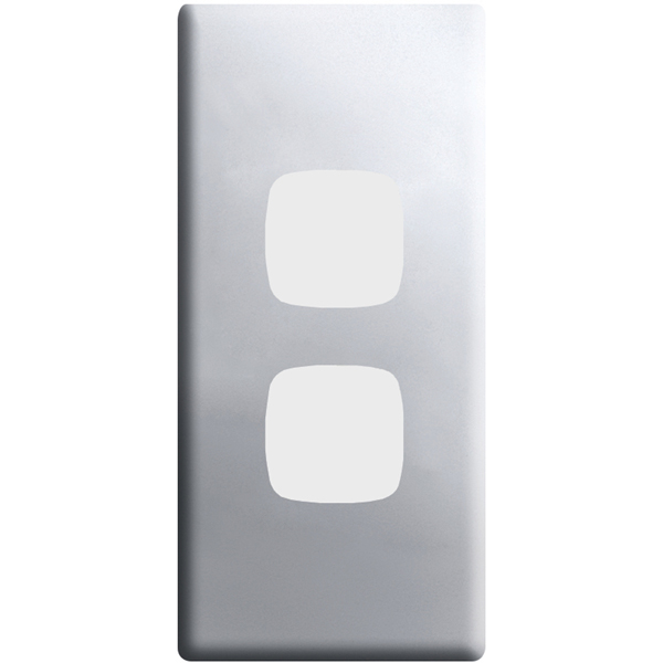 Linea - Architrave coverplate 2 gang matt silver - LNA770/2PLMS