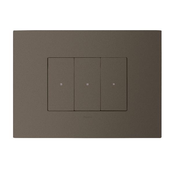 ARTEOR with NETATMO - Smart Dimmer Horizontal - 3 Gang - 3 Wire - Magnesium - AWNHDM3MGN