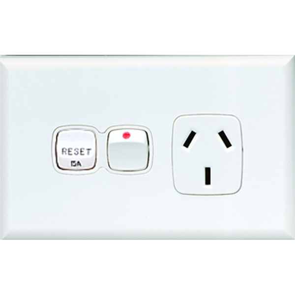 Excel - Horizontal single powerpoint 2 gang 10A 240V a.c. with extra ...