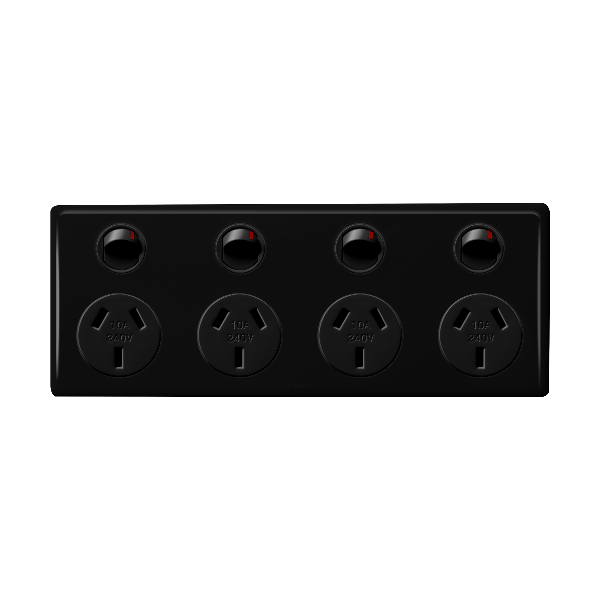 Excel Life 10A Horizontal Quad Powerpoint Black - ED7774BL