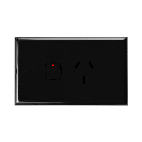 HPM Standard 10A Single Power Point Black - 787BL