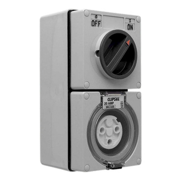 Clipsal - 56 Series, Switched Socket Outlet, 250V, 20A, 3 Round PIN ...