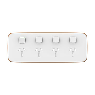 Clipsal Iconic, Essence Quad Power Point Skin, Horizontal Mount, Clip ...