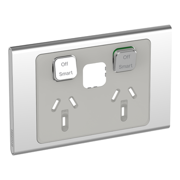 Clipsal Iconic, Styl Skin Connected Socket, Wiser, Horizontal Twin ...