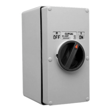 Clipsal - 56 Series, Surface Switch, 2 Gang, 3 Pole, 500VAC, 63A - Grey ...