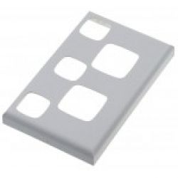 HPM Double Power Point with Extra Switch Matt Silver Cover Plate