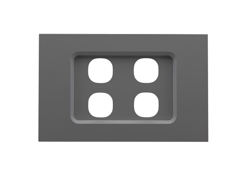 CLIPSAL Saturn ZEN Push-Button Four Gang Switch (Black) With LED Indicator